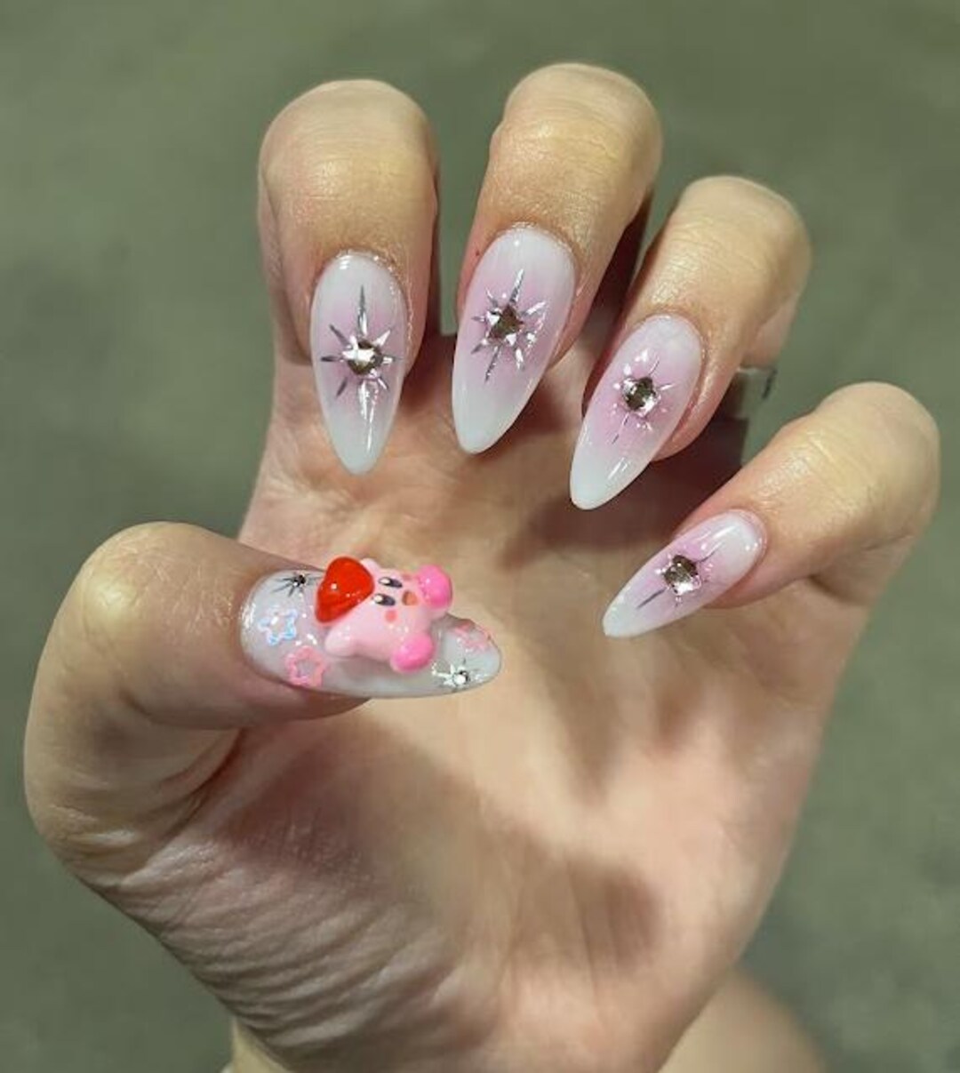 Kirby Pink Aura Nails - Etsy