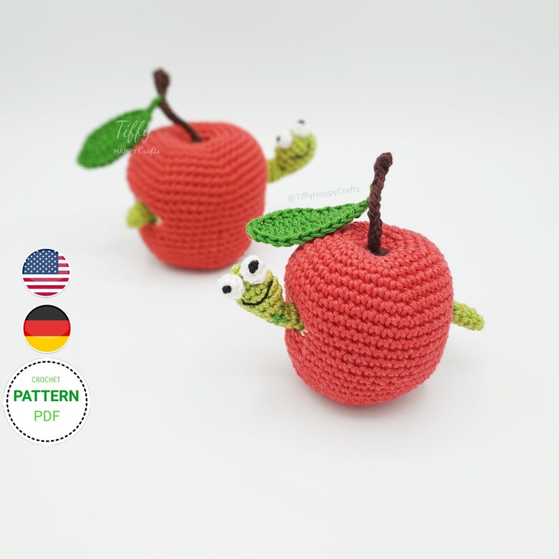 Apple With Worm Toys - Etsy