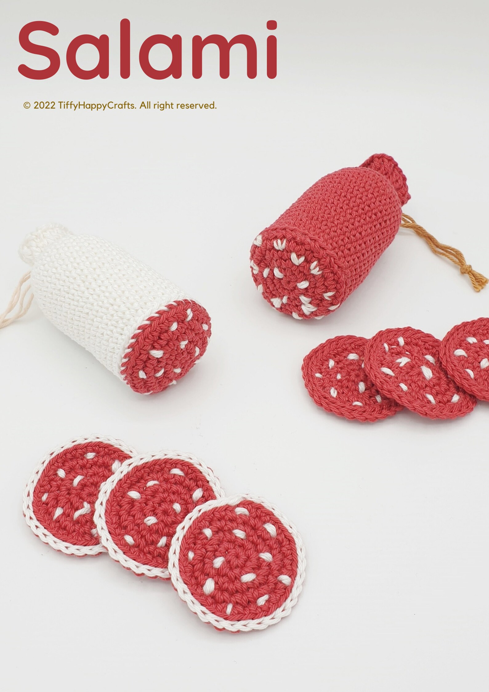 Salami, Salami Slice for Children's Kitchen Shop Accessories Crochet ...
