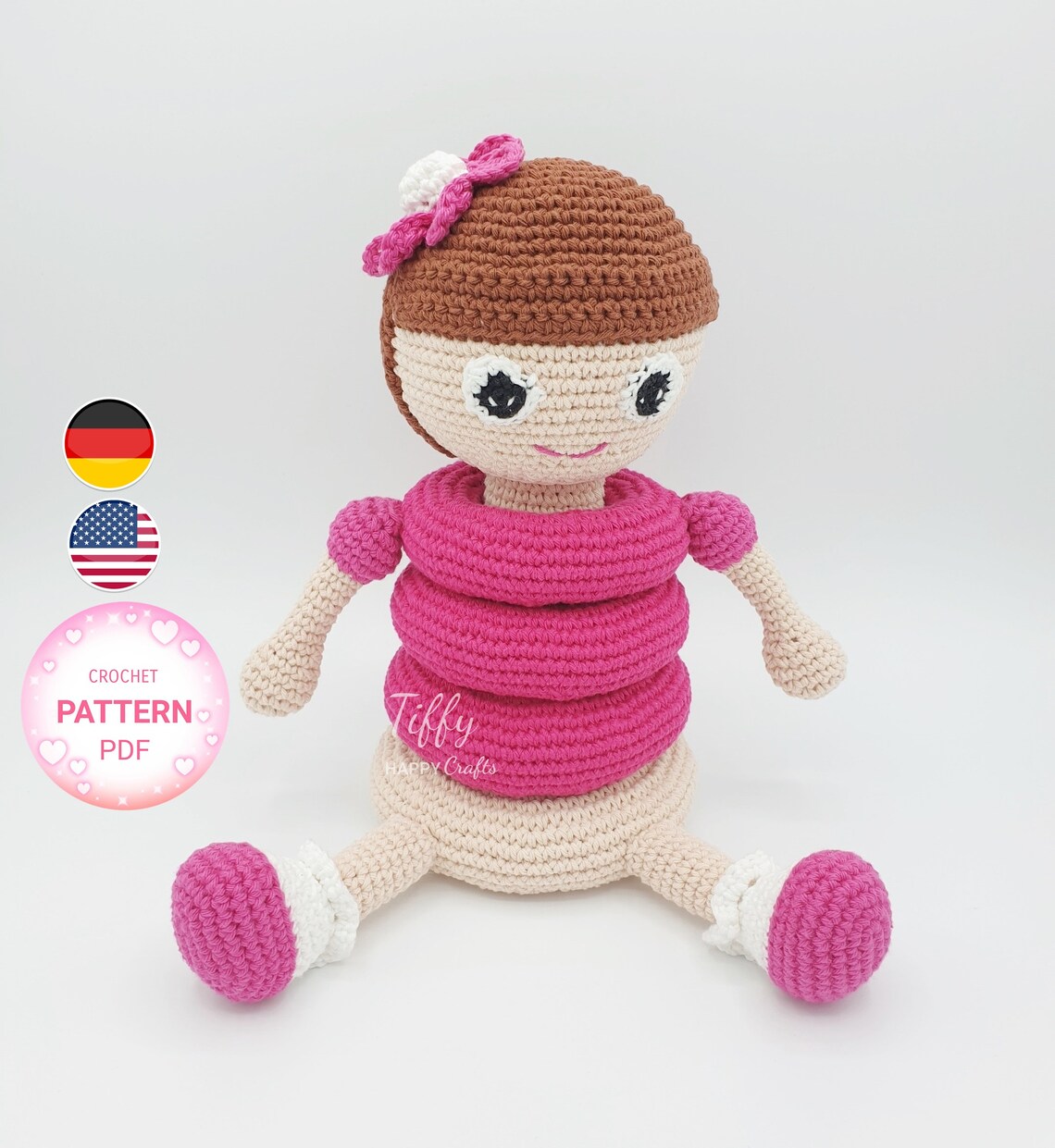 Tiffy the Cute Stacking Doll Crochet Pattern – PDF Download in English ...