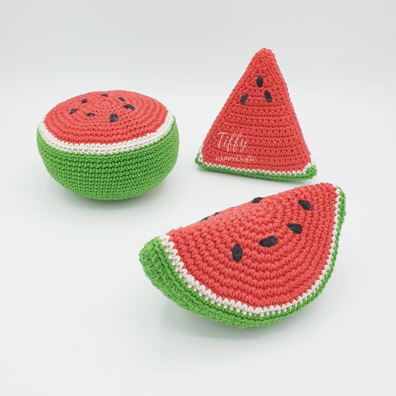 Set - Adorable Watermelons | Fruit and Vegetable Crochet Pattern (EN&DE ...