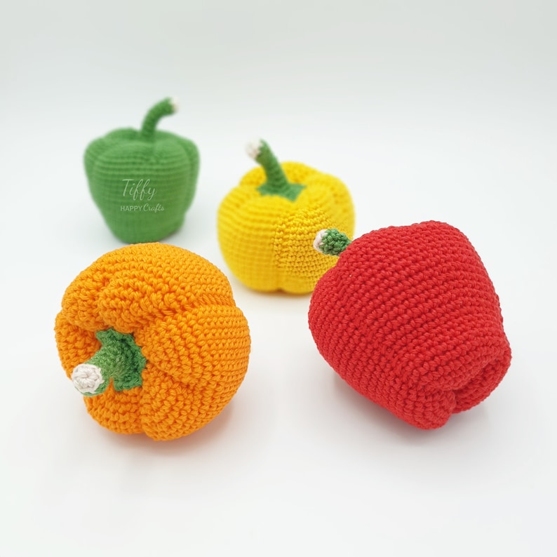 The Adorable Pepper in 4 Types | Fruit and Vegetable Crochet Pattern ...