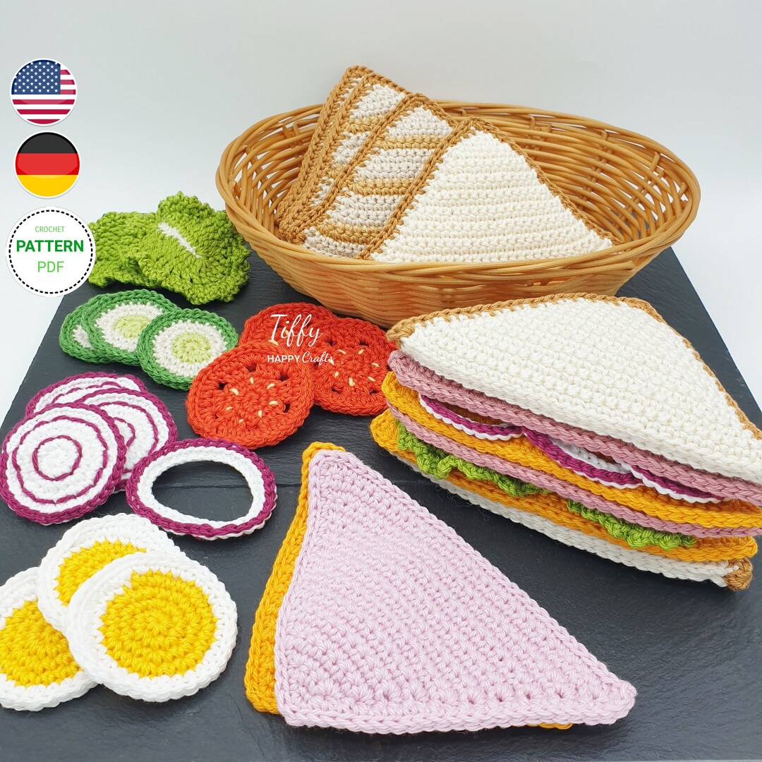 Triangle Sandwich Play Set | Amigurumi Crochet Play Food Pattern PDF in ...