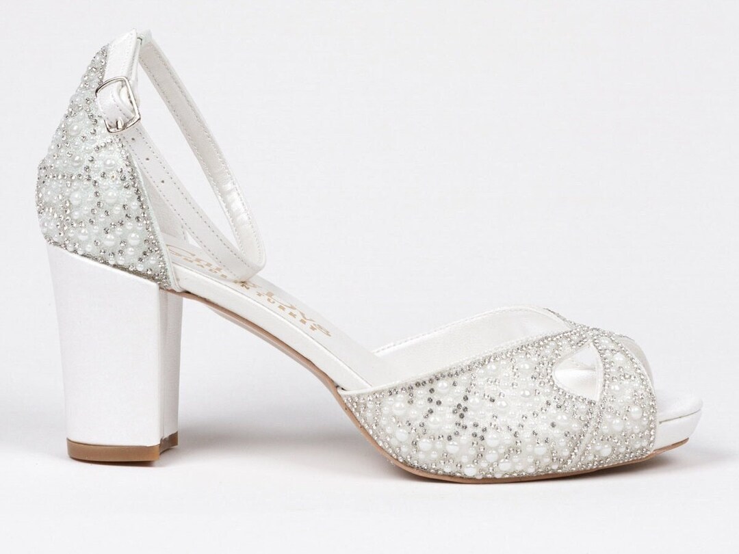 PEARL WEDDING SHOE Ivory Wedding Heels Pearl Platform Heel - Etsy
