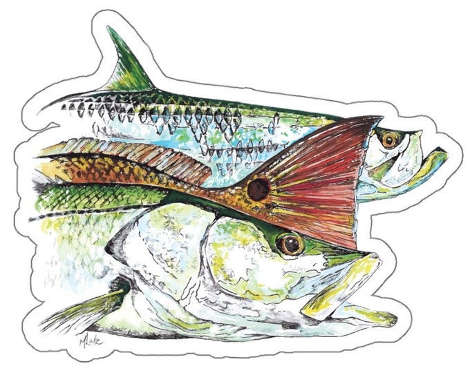 Florida Fishing Decal / Saltwater Fly Angling / Snook Speckled Trout ...