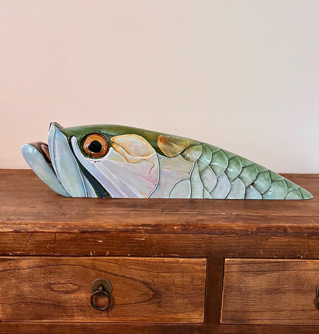 Rolling Tarpon Carving Solid Birch Wood - Etsy