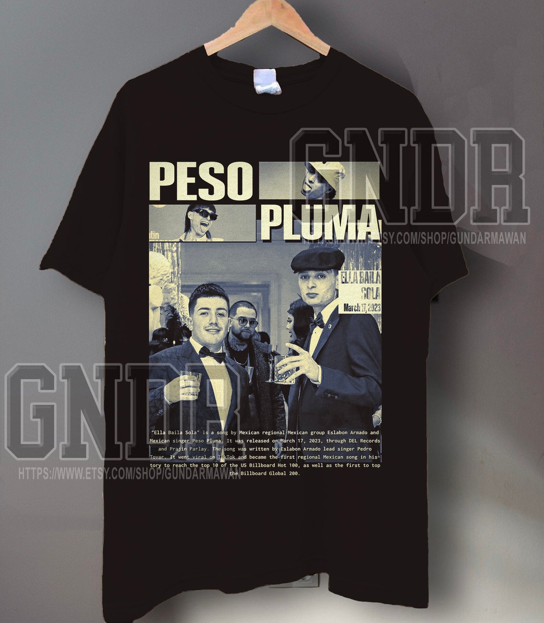 Peso Pluma Tshirt, Ella Baila Sola T-shirt, Peso Pluma Merch, Eslabon ...