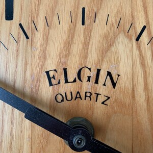 80's Elgin Wood Butcher Block Wall Clock - Etsy
