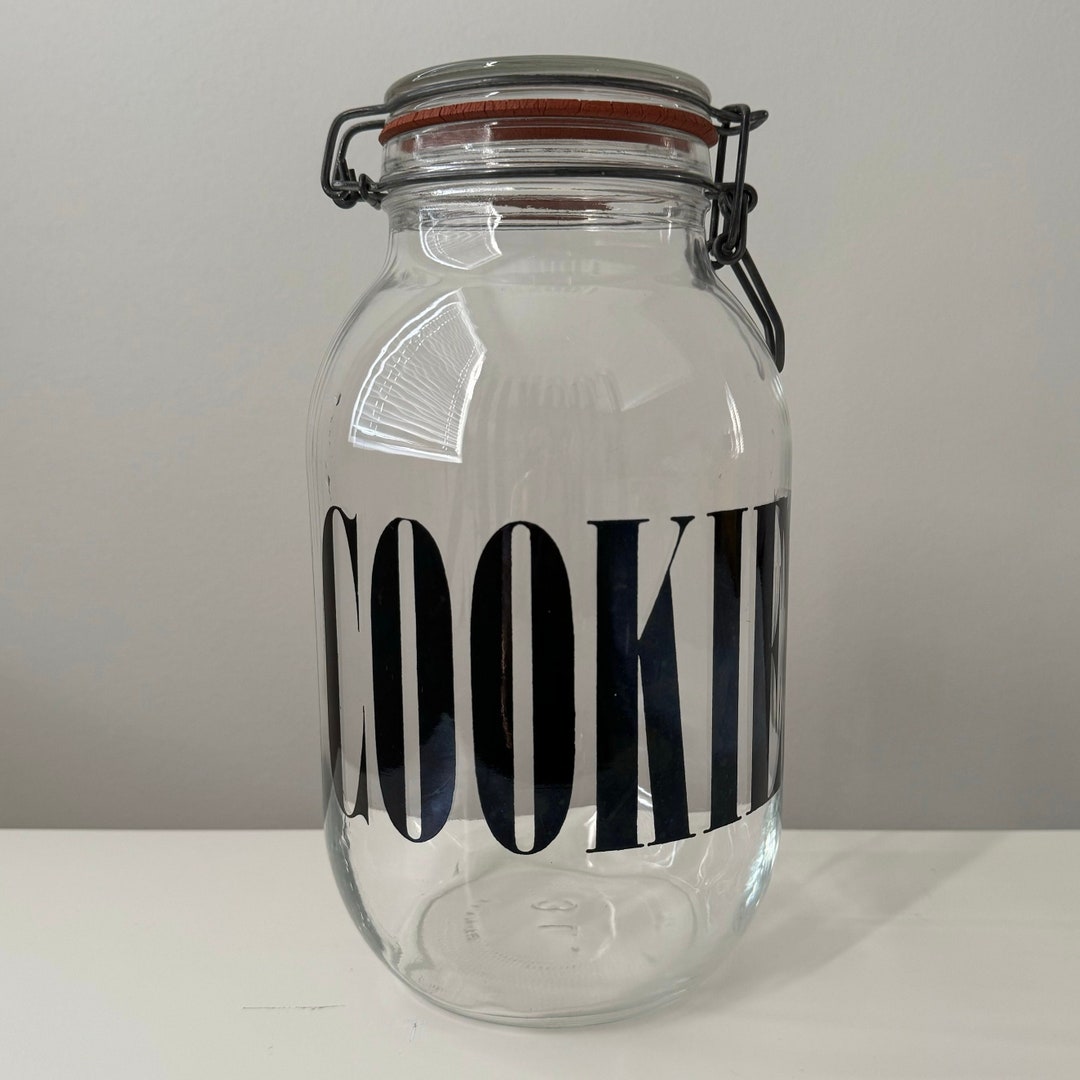 Vintage Typography Cookie Jar Black 3L - Etsy