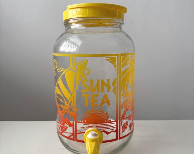 Vintage Sun Tea Jar With Spout 3L Yellow - Etsy