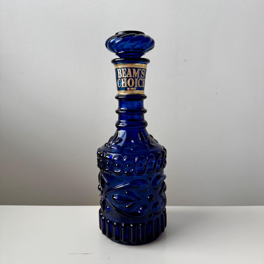 Vintage Blue Jim Beam Liquor Bottle - Etsy