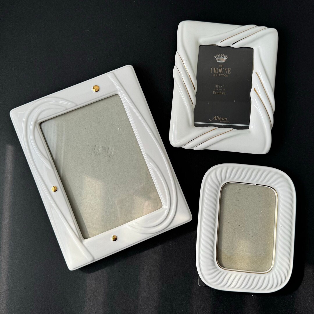 80's Deco Picture Frames Set of 3 White - Etsy