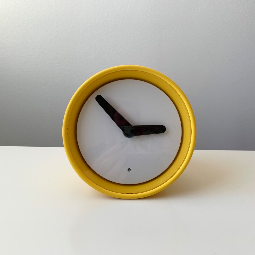 90's Ikea Stolpa Clock Yellow - Etsy