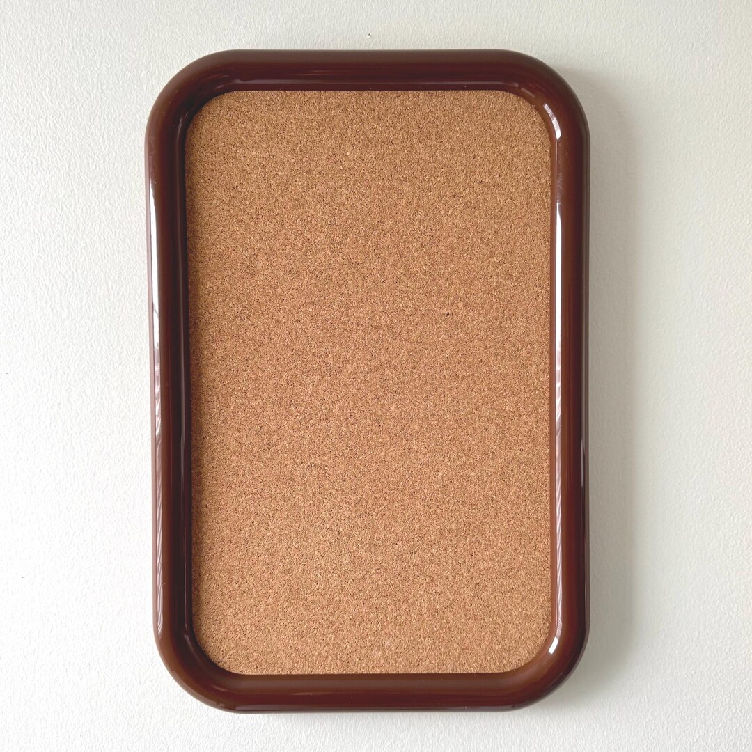 Vintage Brown Plastic Mod Cork Board - Etsy