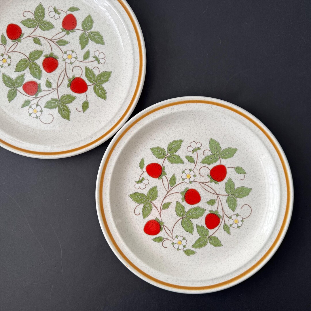 Vintage Strawberry Dinner Plates Set of 2 - Etsy
