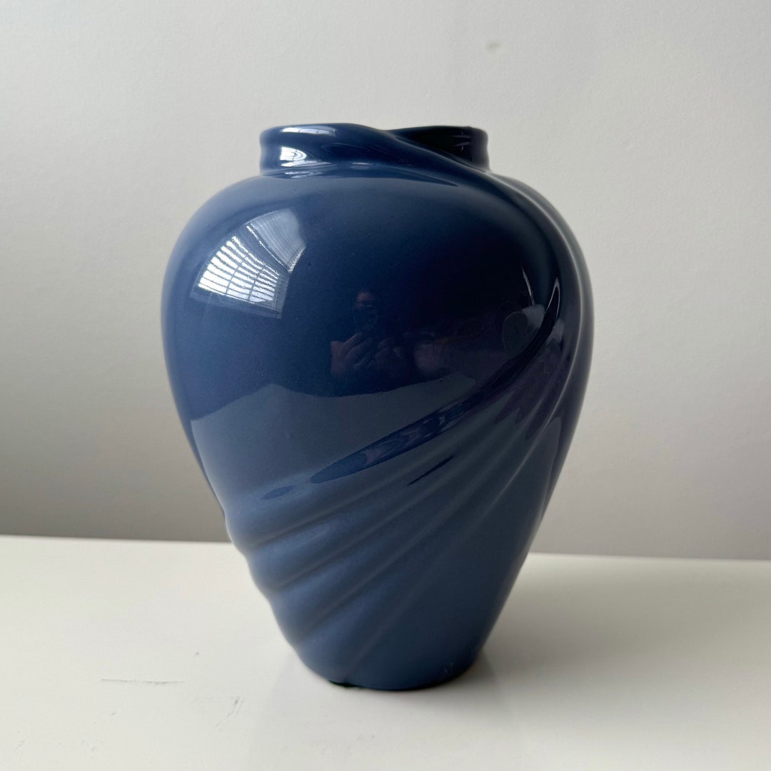 Vintage Ceramic Deco Vase Light Blue - Etsy