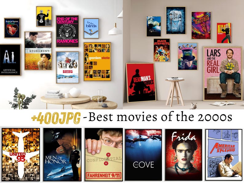 Best 2000s Movies - Vintage Film Posters Collection - Retro Cinema Wall ...