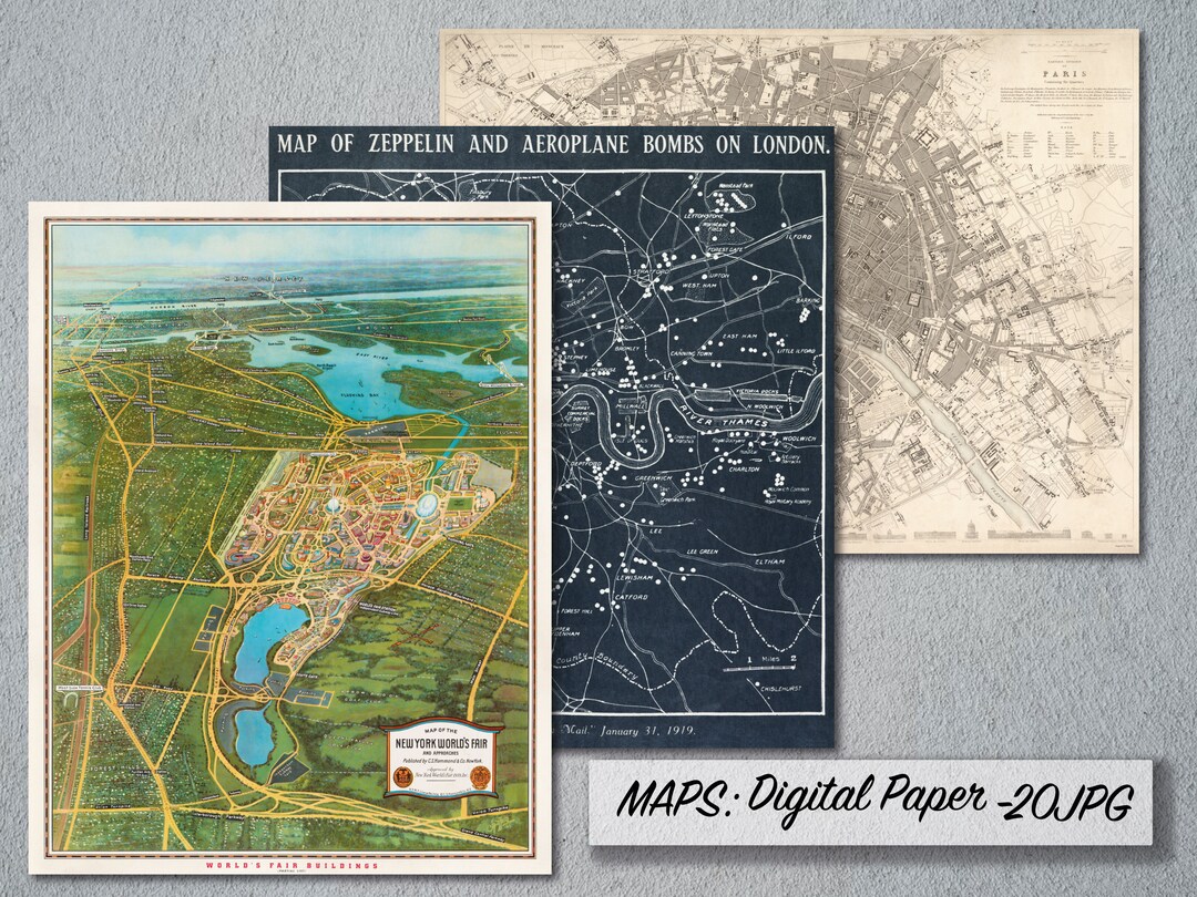 Antique Printable Maps, Digital Maps, Instant Download, Antique World ...