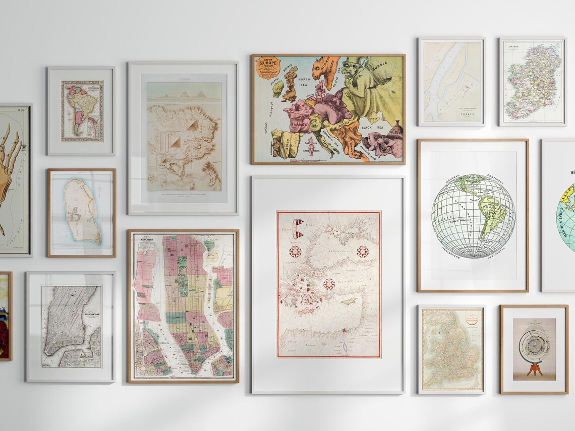 Antique Printable Maps, 167 Vintage Maps, Instant Download, Antique ...