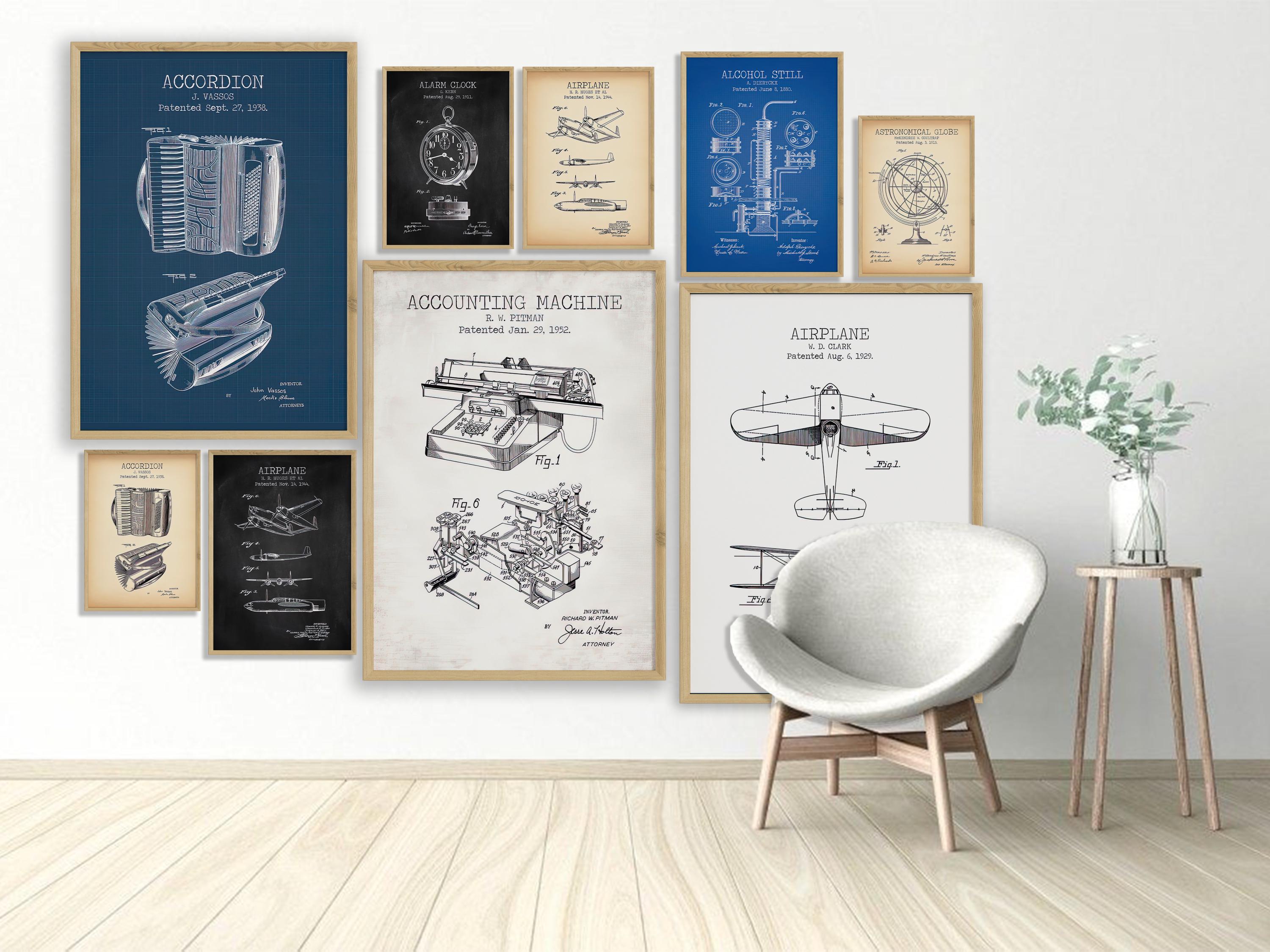 Vintage Patent Posters -2000 Antique Invention Blueprints - Industrial ...