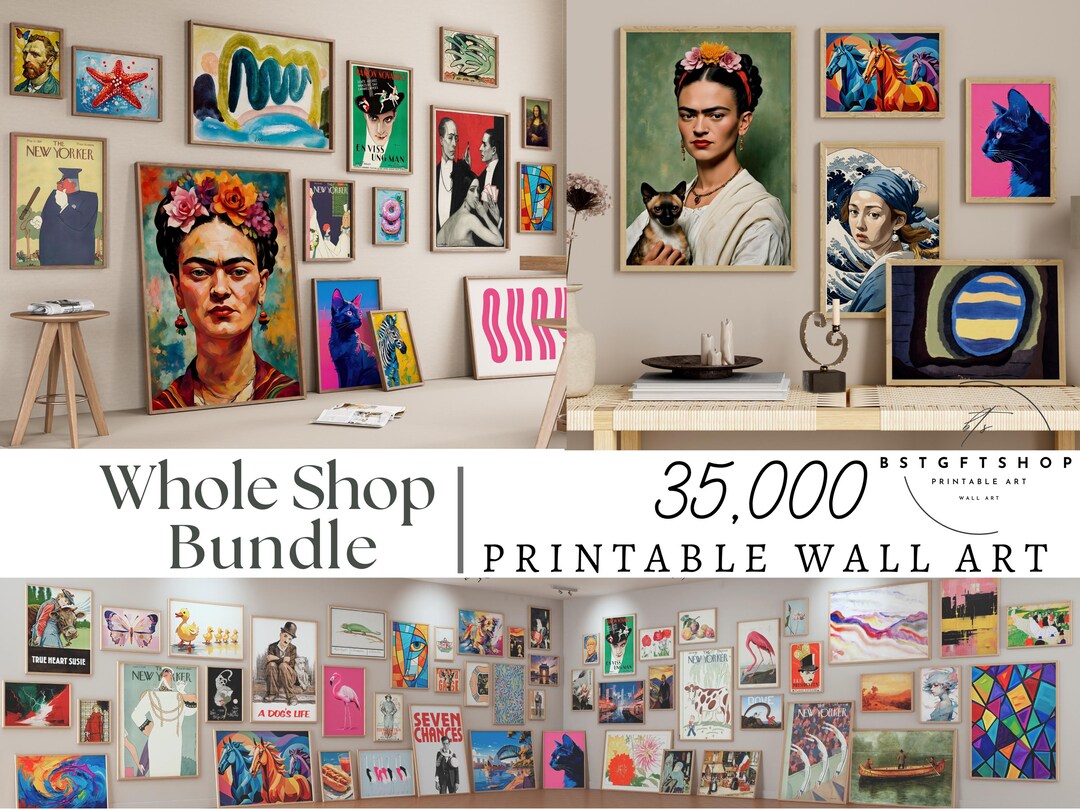 Entire Shop Sale, 35.000 Bundle Printable Wall Art, Eclectic and ...