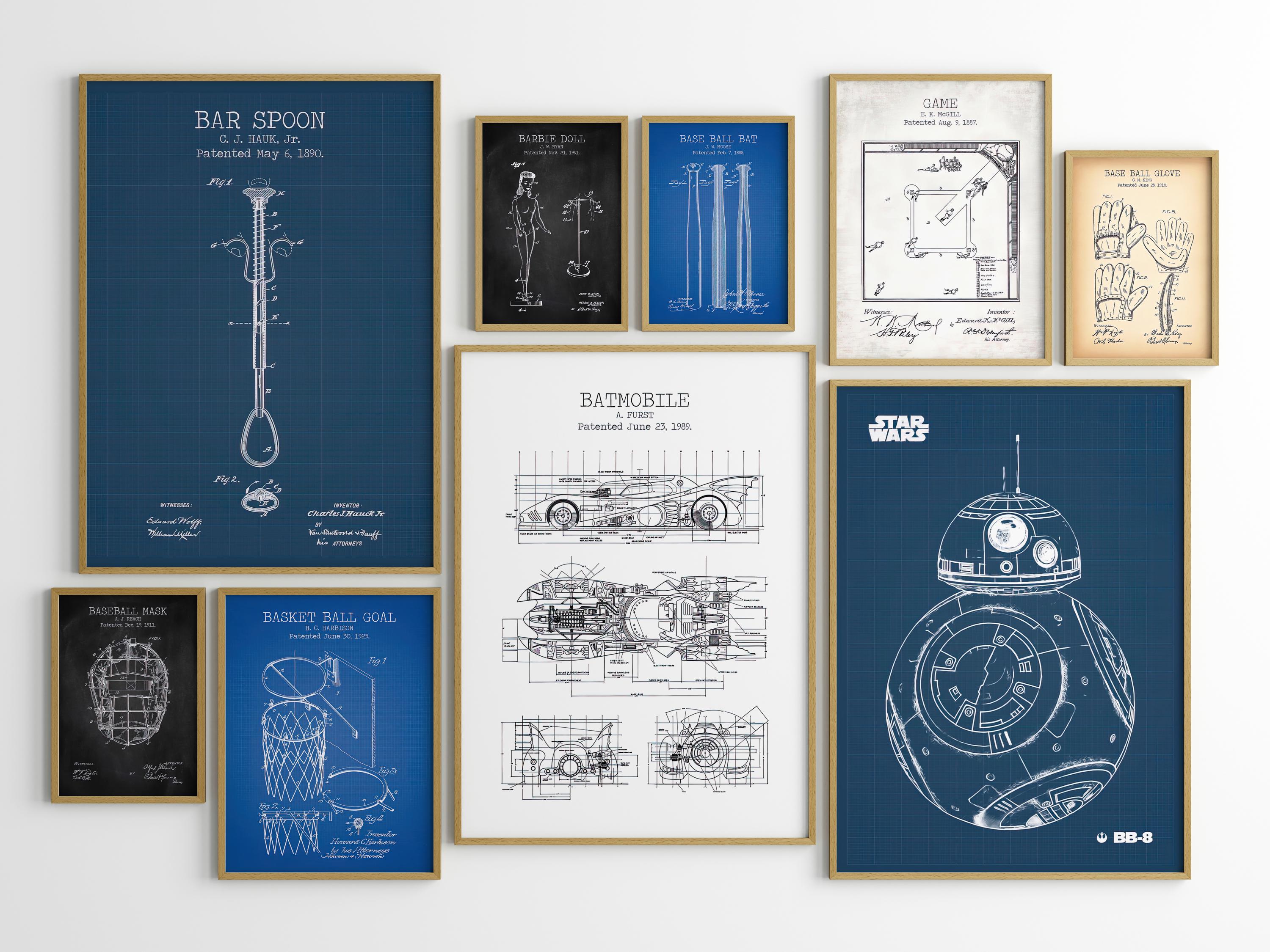 Vintage Patent Posters -2000 Antique Invention Blueprints - Industrial ...