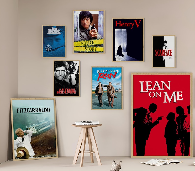 Best 1980s Films Vintage Movie Poster Pack - Retro Wall Art Decor ...