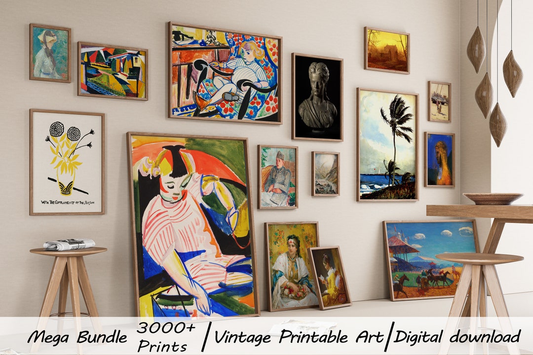 3000+ Eclectic Printable Wall Art Set, 66 Famous Artists, MEGA BUNDLE ...