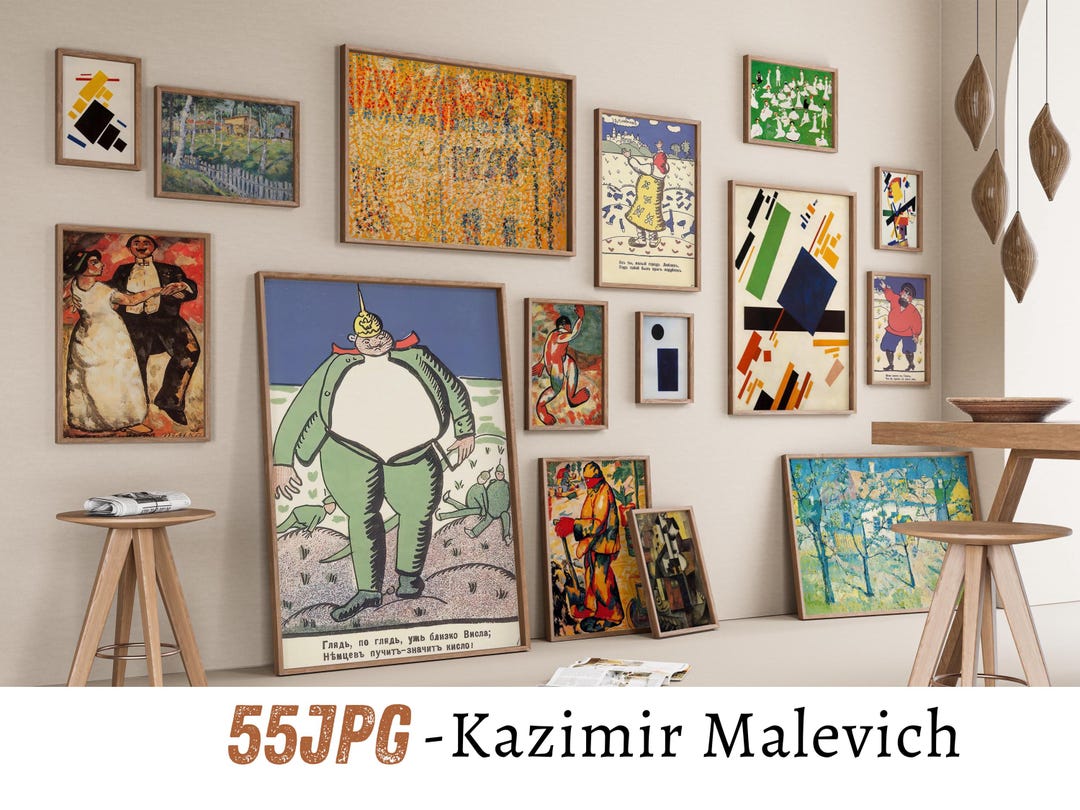 55 Art Print Py Kazimir Malevich, Vintage Art Print, Kazimir Malevich ...