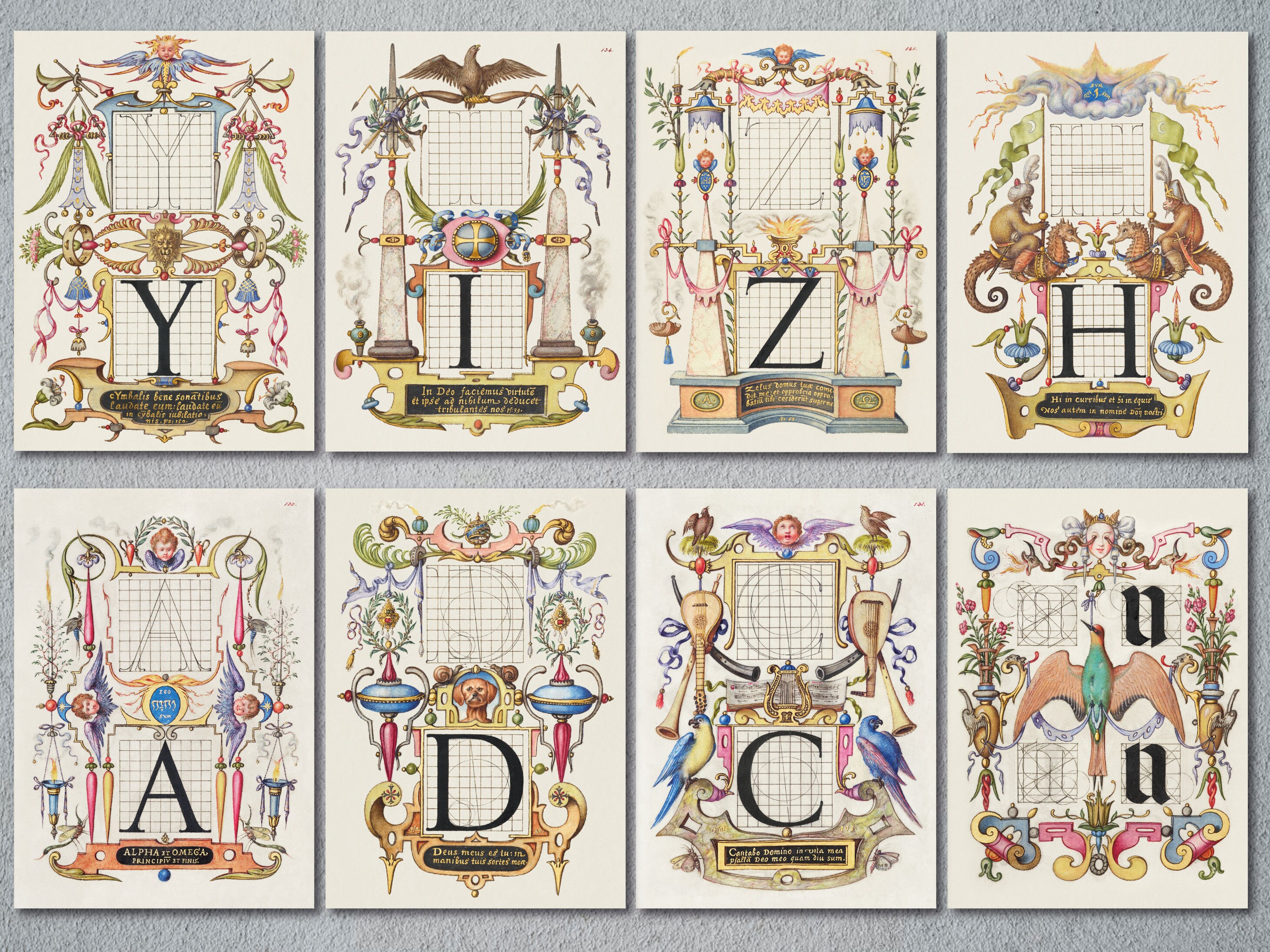 The Model Book of Calligraphy, Digital Paper, 38 Different Images ...