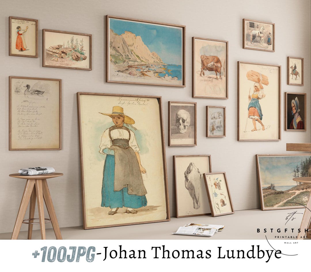 Johan Thomas Lundbye Art Print - +100 Art Print, Vintage Danish ...