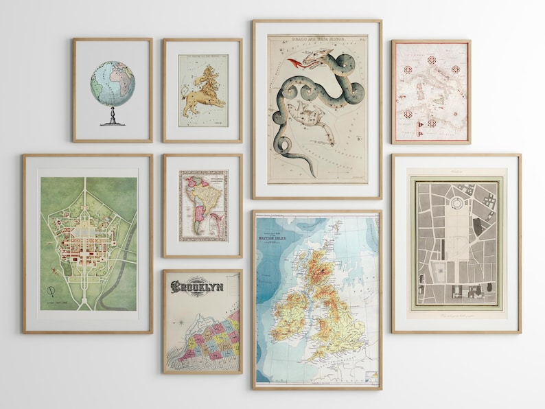 Antique Printable Maps, 167 Vintage Maps, Instant Download, Antique ...