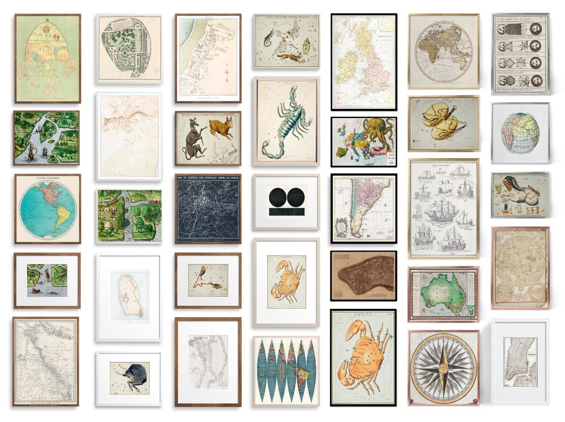 Antique Printable Maps, 167 Vintage Maps, Instant Download, Antique ...