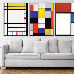 Piet Mondrian Art Print, Vintage Modernist Geometric Artwork, Iconic ...
