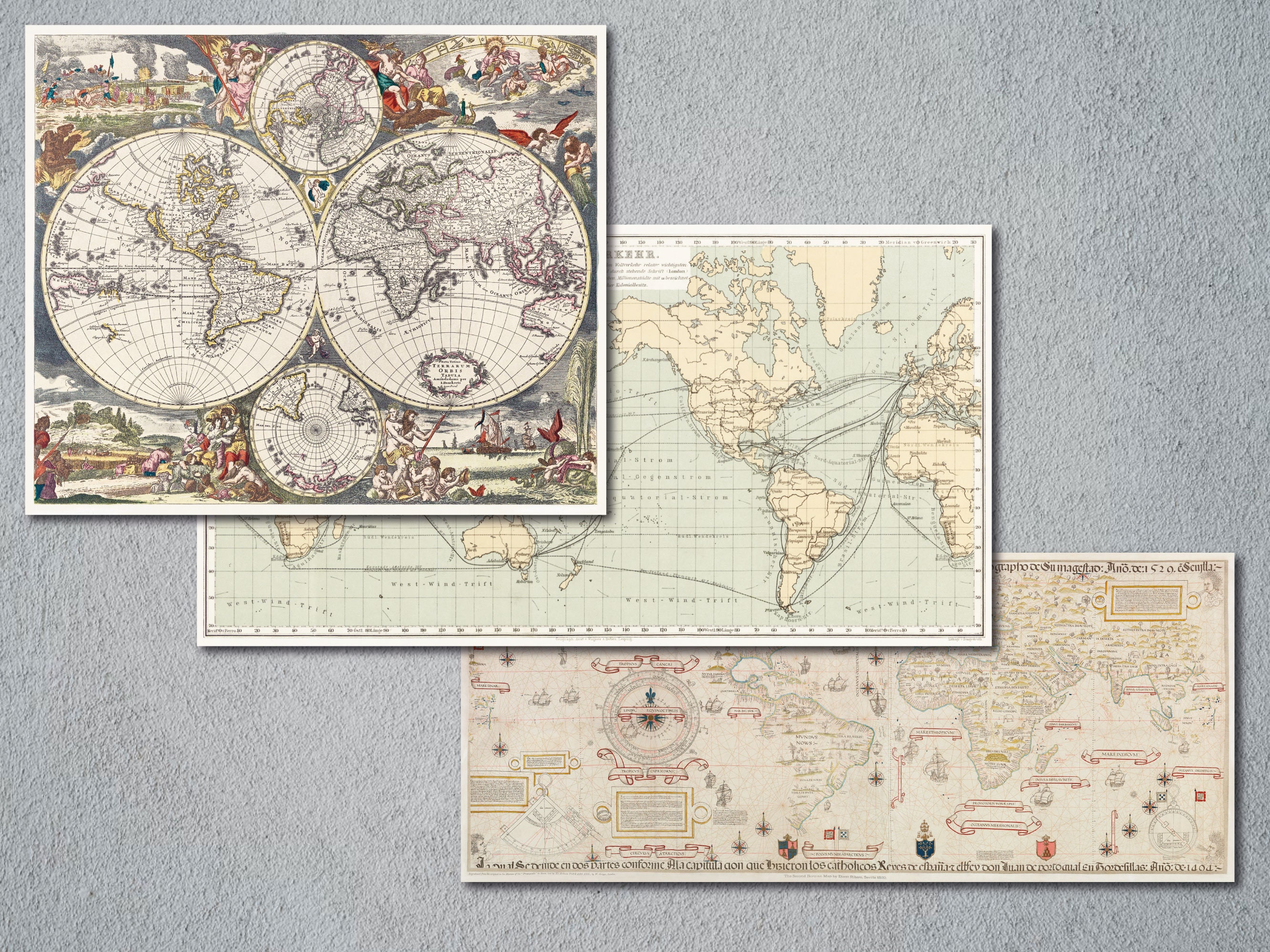 Antique Printable Maps, Digital Maps, Instant Download, Antique World ...