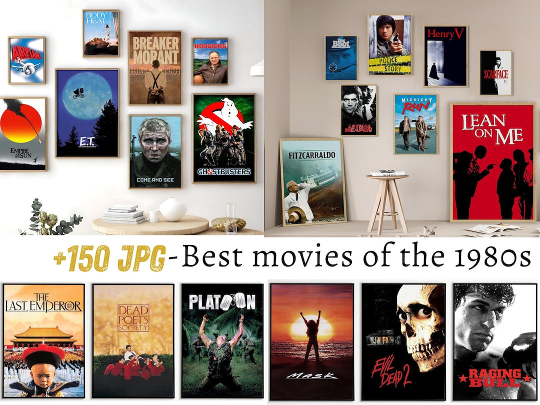 Best 1980s Films Vintage Movie Poster Pack - Retro Wall Art Decor ...