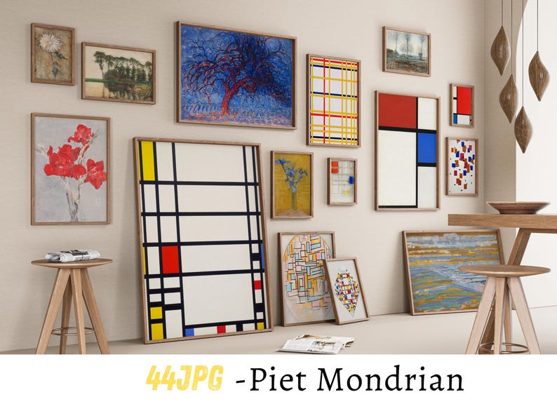 Piet Mondrian Art Print, Vintage Modernist Geometric Artwork, Iconic ...