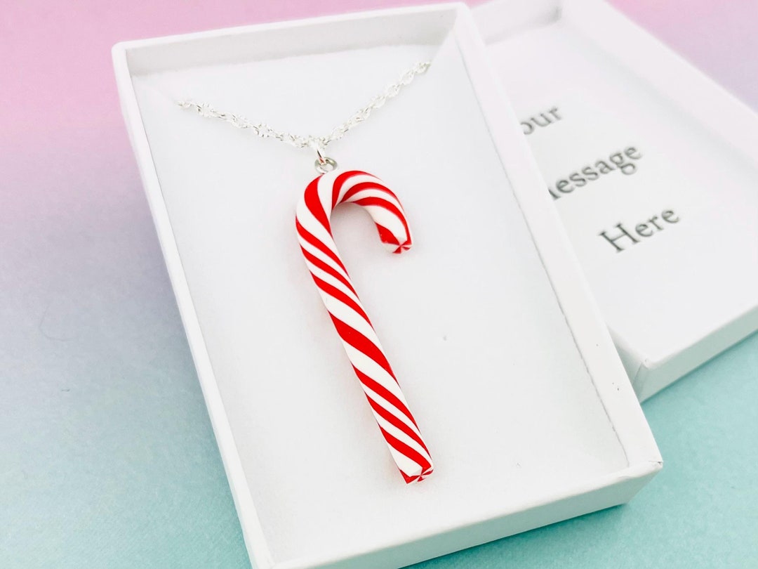 Candy Cane Necklace, Holiday Jewellery, Winter Jewelry, December ...