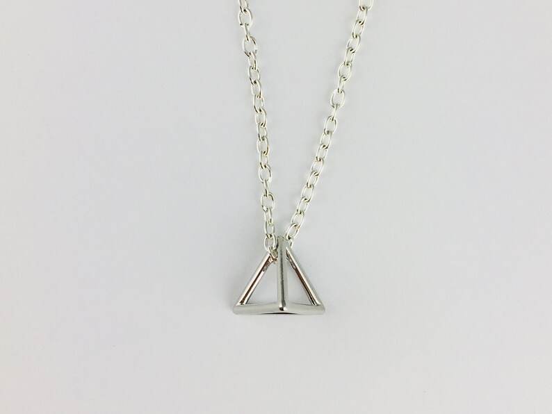Triangular Prism Necklace Tetrahedron Gift 3D Triangle - Etsy