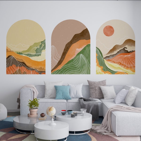 Mid Century Modern Wall Decals - Etsy
