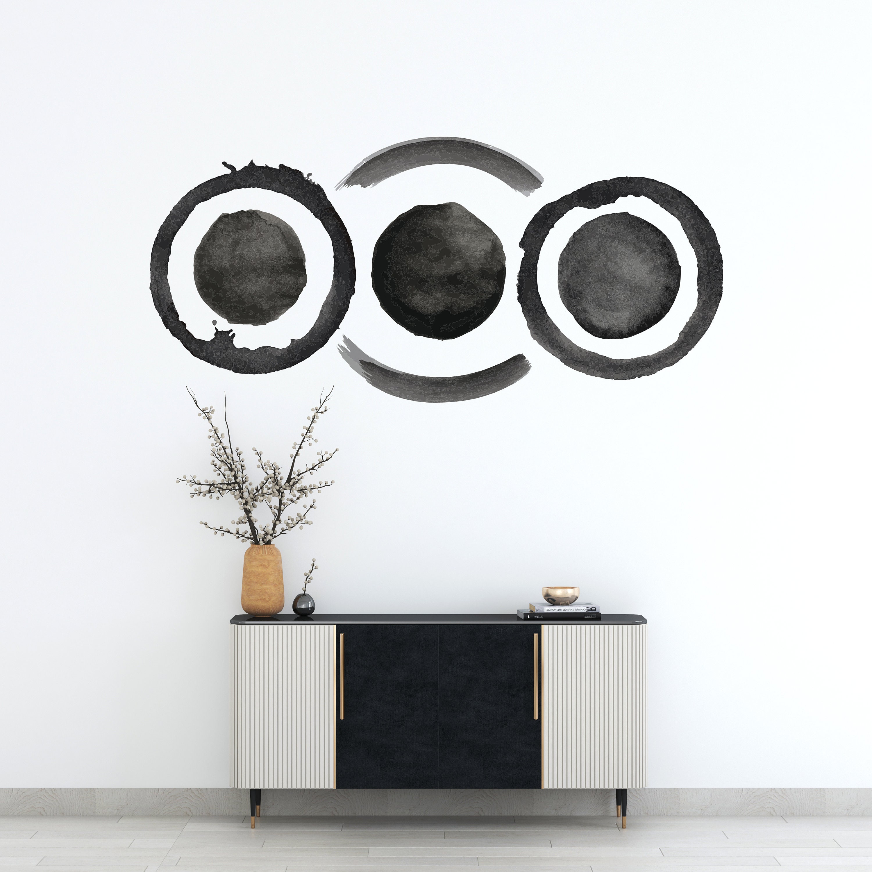 Black Wall Decal Removable Wall Decal Set of Abstract - Etsy