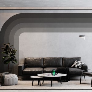 Living Room Arch Decal, Removable Wall Arch Deca, Colorblock Wall ...