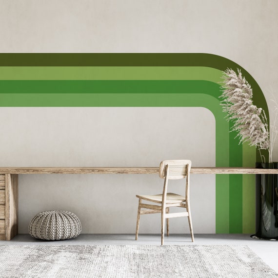 Green Colorblock Wall Decal Green Arch Wall Decals Nursery - Etsy