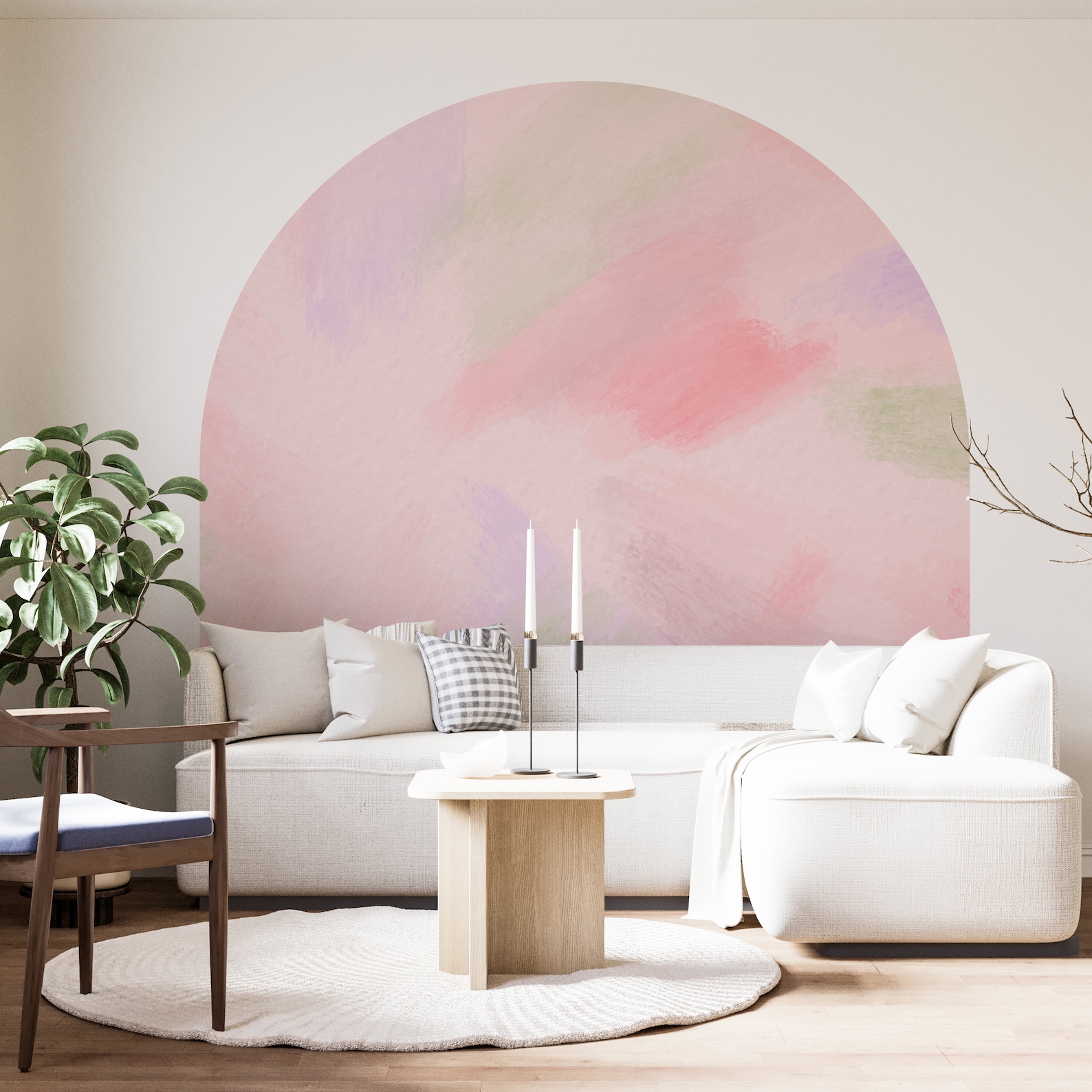 Pink Bed Arch Sticker Pink Boho Wall Decal Pink Arch Wall - Etsy