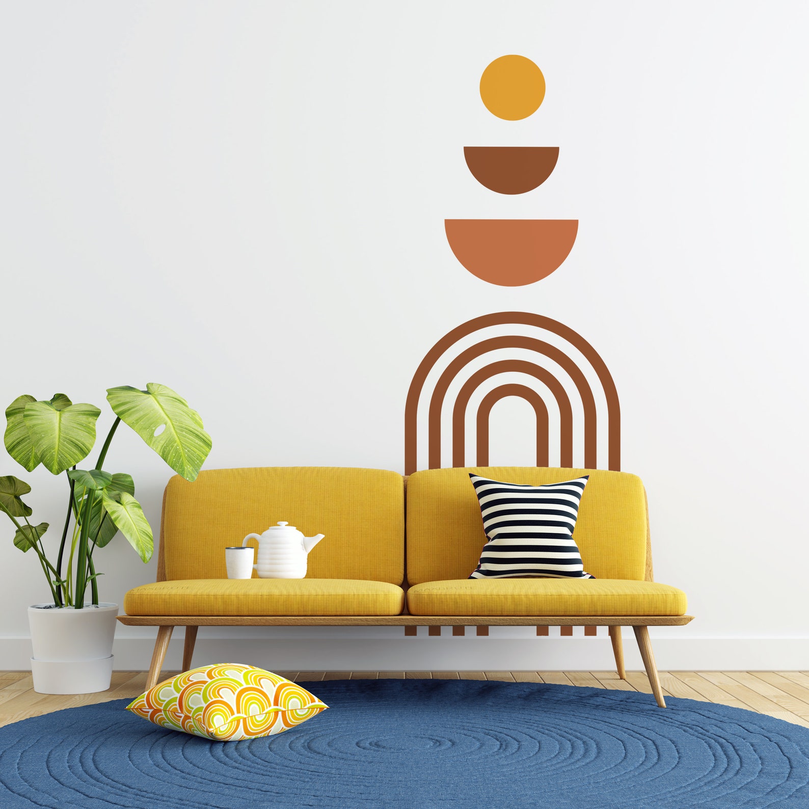 Colorblock Wall Decal Removable Wal Sticker Arch Wall Decal - Etsy