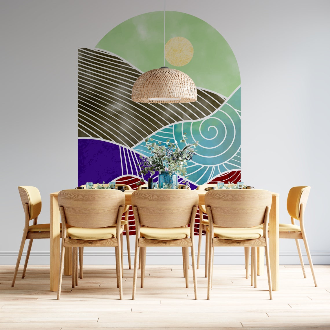 Modern Mountain Wall Decal Removable Wall Decal Contemporary | Etsy