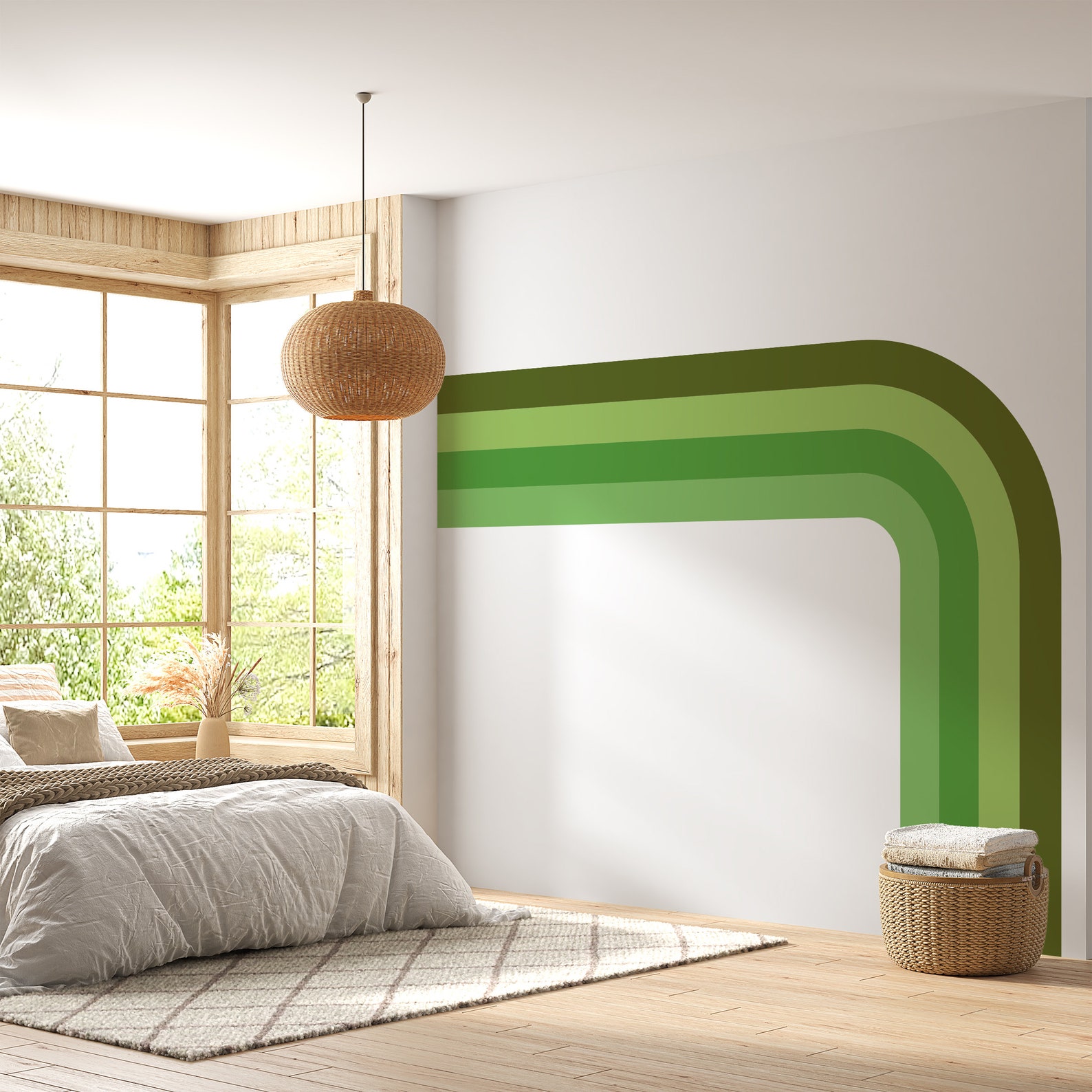 Green Colorblock Wall Decal Green Arch Wall Decals Nursery - Etsy