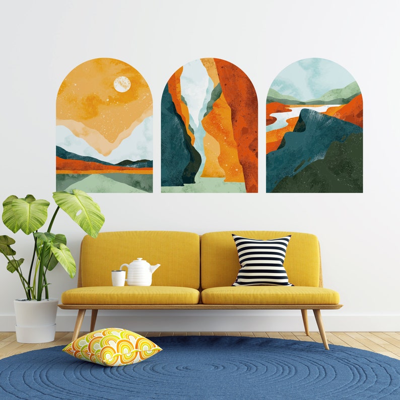 Landscape Modern Wall Decal Removable Wall Decal Abstract - Etsy