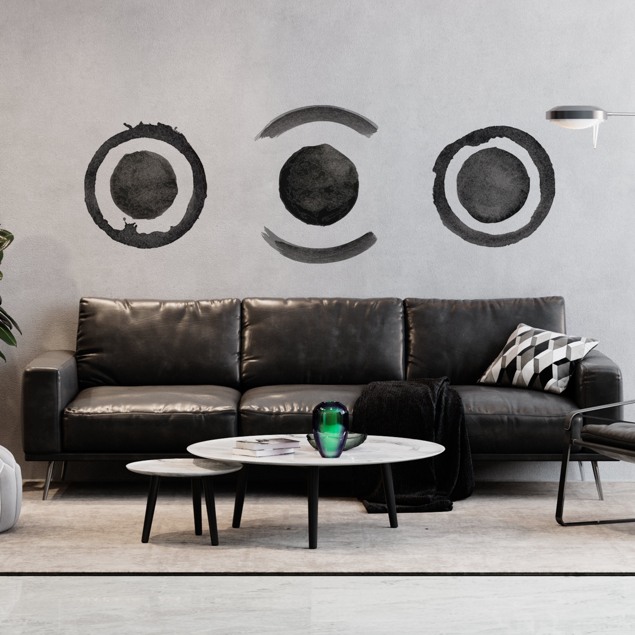 Black Wall Decal Removable Wall Decal Set of Abstract - Etsy