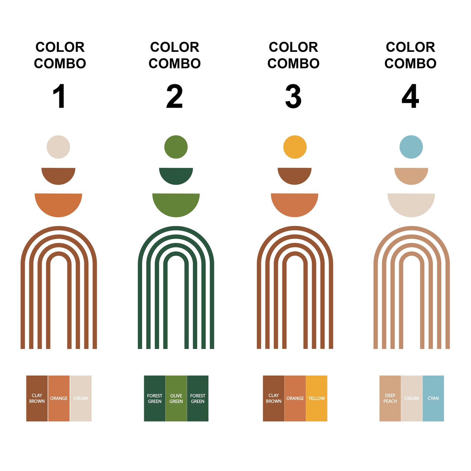 Colorblock Wall Decal Removable Wal Sticker Arch Wall Decal - Etsy